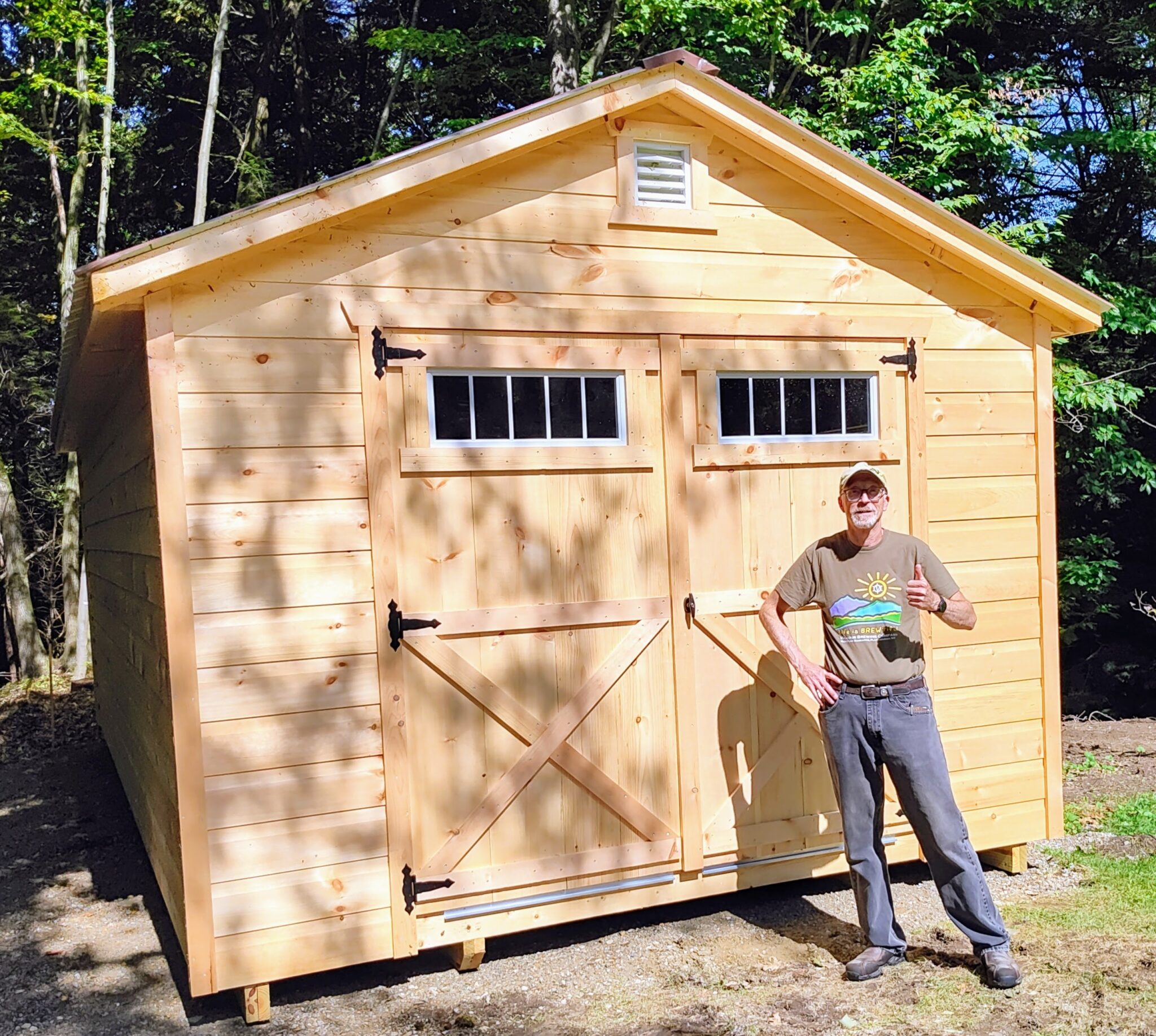 Amish 12' x 24' Dutch Cove Siding (Unstained) Shed - Windvisuals